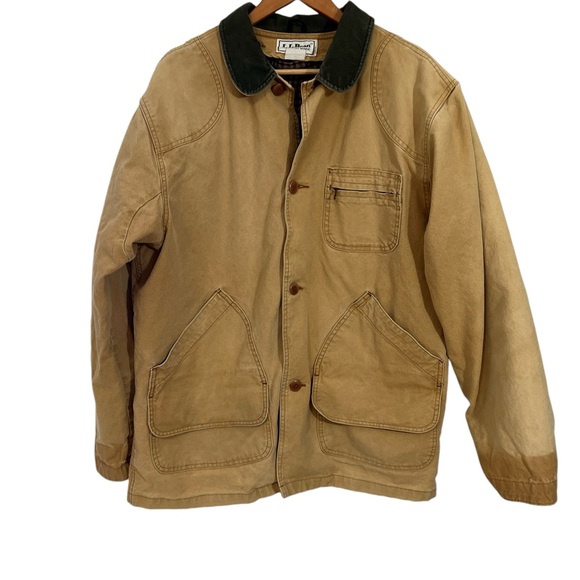 L.L. Bean | Jackets & Coats | Vintage Ll Bean Canvas Field Barn Chore Jacket Flannel Primaloft ...
